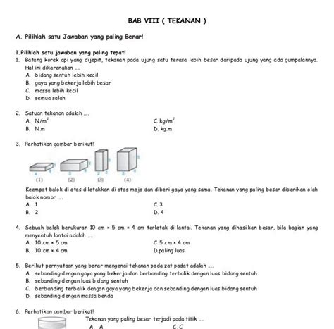 Contoh Soal Ipa Kelas 8 Semester 2 Bab 7 Perumperindo Co Id