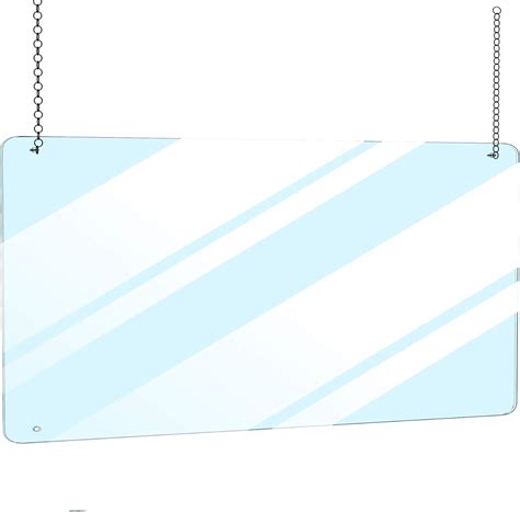 Buy Hanging Acrylic Sneeze Guard Plexiglass Shield Safety Barrier For Office Desk Countertop