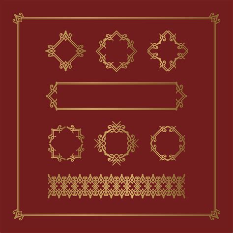 Vintage Frames Borders And Elements Vector Set 12743556 Vector Art At