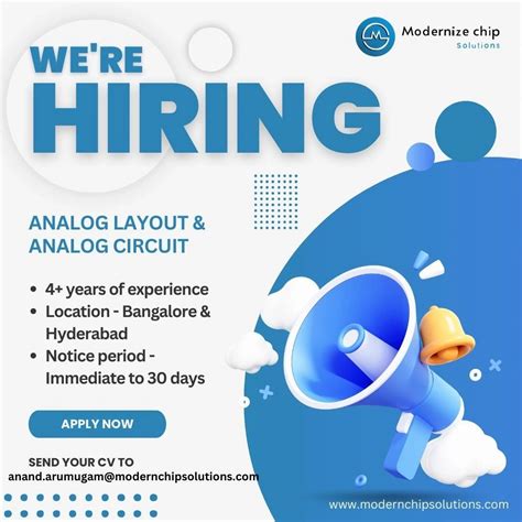 Modernize Chip Solutions Mcs On Linkedin Hiring Vlsi Analoglayout