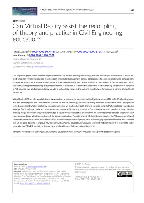Download Pdf Can Virtual Reality Assist The Recoupling Of Theory And