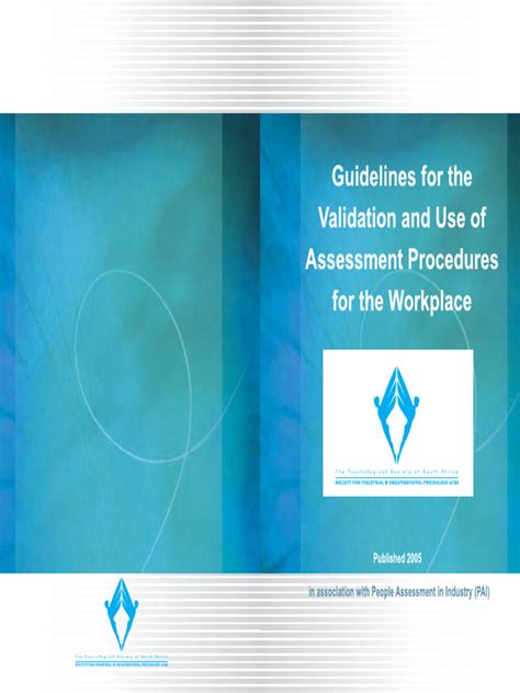 Guidelines For The Validation And Use Of Assessment Procedures For The