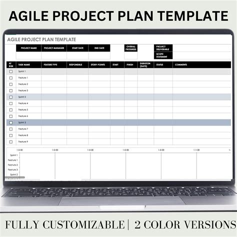 Agile Project Plan Template Excel Project Tracker Digital Download
