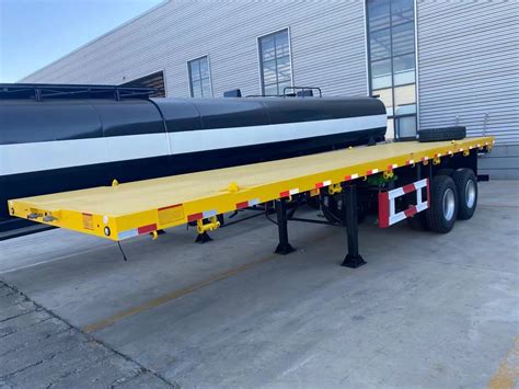 12 Twist Lock Flatbed 40ft Container Flat Bed Semi Trailer China Flat Bed Semi Trailer And