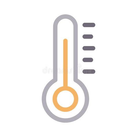 Thermometer Thin Line Color Vector Icon Stock Vector Illustration Of Icon Background 146704238