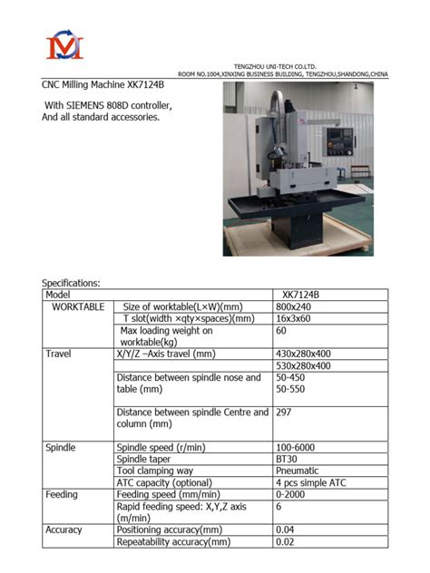 Cnc Milling And Horizontal Milling Machine Pdf Numerical Control