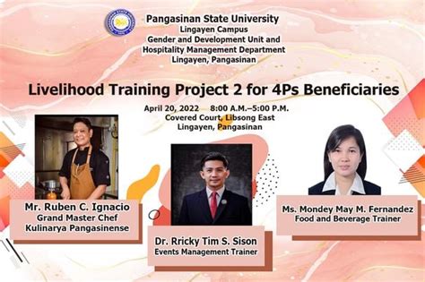 Livelihood Training Project 2 For 4ps Beneficiaries Pangasinan State
