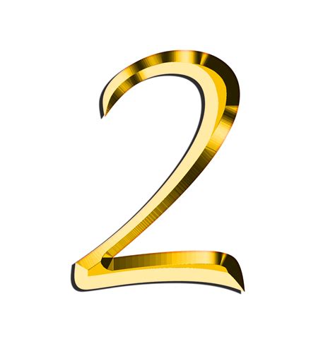 Golden Number 2 PNG