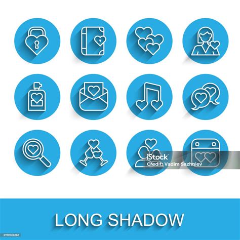 라인 검색 마음과 사랑 샴페인 한 잔 모양의 성 연인 커플 달력 봉투 발렌타인 하트 말풍선 및 음악 노트 톤 하트 아이콘을 검색하십시오 벡터 그림자에 대한 스톡 벡터 아트