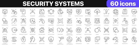 Premium Vector Security Systems Line Icons Collection Authentication