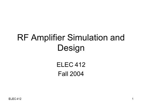 Rf Power Amplifier Basics Ppt