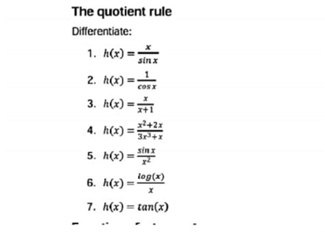 The Quotient Rule Differentiate Filo