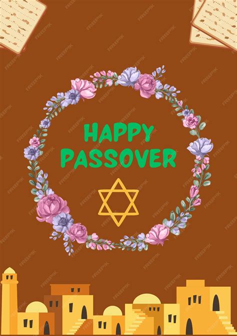 Premium Photo Cream Modern Happy Passover Poster