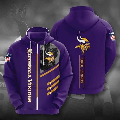 Nfl Minnesota Vikings Zipper 3d Hoodie For Men And Women T For Fan