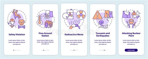 Nuclear Accident Causes Onboarding Mobile App Screen Stock Vector Illustration Of Carousel