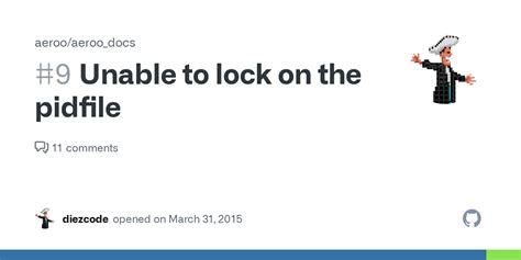 Unable To Lock On The Pidfile · Issue 9 · Aerooaeroodocs · Github