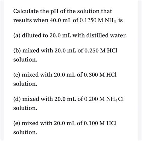 Answered Calculate The PH Of The Solution That Bartleby