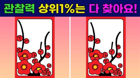 다른그림찾기 차이점 다 찾으면 상위1 집중력 천재치매예방두뇌훈련퀴즈집중력관찰력인지력 상승두뇌건강 틀린그림찾기 Find 3 Differences Youtube