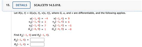 solved scalcet9 14 5 018 let r s t g u s t v s t where