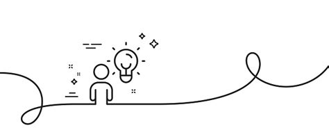 사업 아이디어 라인 아이콘입니다 전구 기호가 있는 인간입니다 말림이 있는 연속선 벡터 건축물에 대한 스톡 벡터 아트 및 기타 이미지 건축물 경첩 계획 Istock