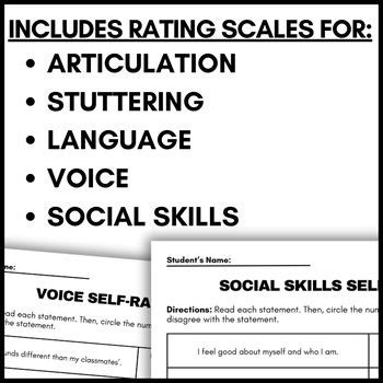Speech Language Self Rating Scale Questionnaires Write Up Templates