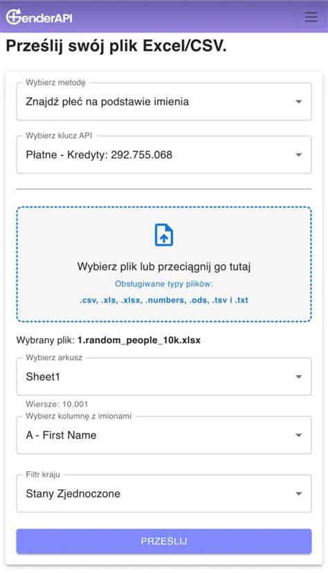 Określanie Płci Imion W Excelu Csv Za Pomocą Genderapi