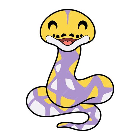 Premium Vector Cute Lavender Reticulated Python Cartoon