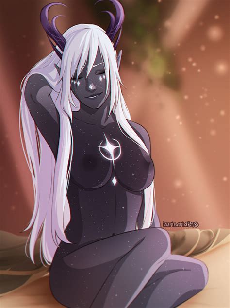 Rule 34 1girls Aaravos Antlers Bare Chest Breasts Closed Eyes Dark
