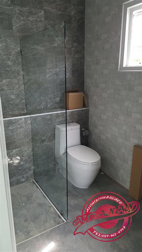 กั้นฉากห้องน้ำ กระจกอบเทมเปอร์ 10 มิล รับออกแบบและติดตั้งกระจกอลูมิเนียมทั้งในและนอกสถานที่ หาก