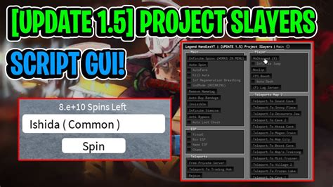 Update Project Slayers Script GUI Hack INF SPINS AUTOFARM AND MORE PASTEBIN