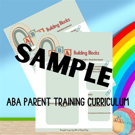 ABA Parent Training Curriculum Lesson Behavior Management Applied Behavior Parent Training