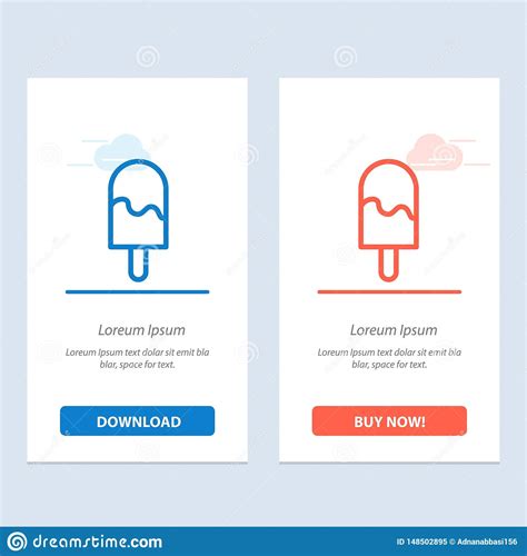 Web Blue And Red Download And Buy Now Web Widget Card Template Stock Vector Illustration Of