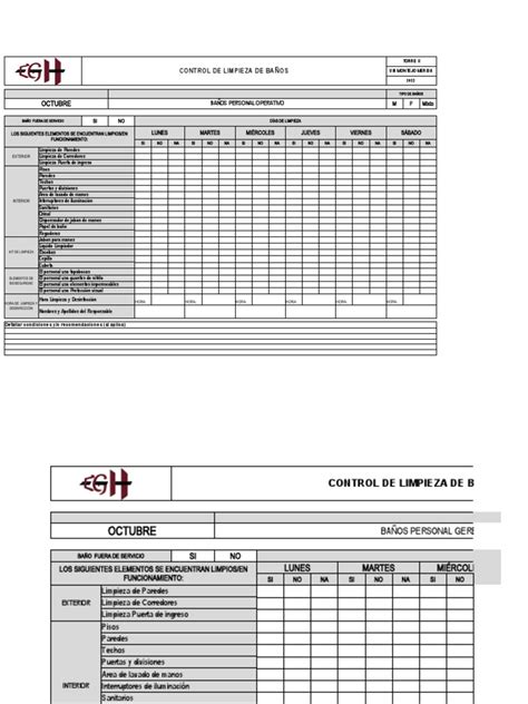 Control De Limpieza De Baños 2022 Pdf Higiene Salud Pública