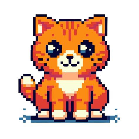 픽셀 아트 스타일의 고양이 터 프리미엄 Ai 생성 벡터