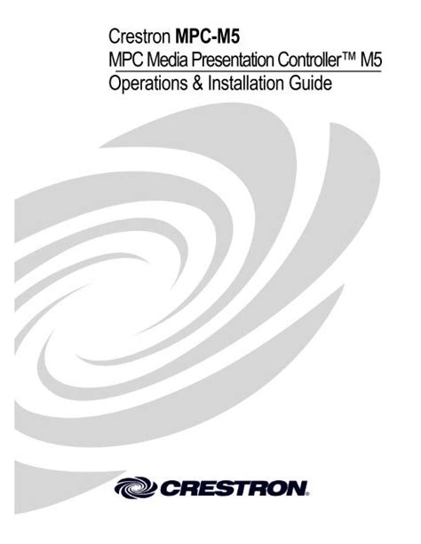 Operations And Installation Guide Mpc M5 Crestron