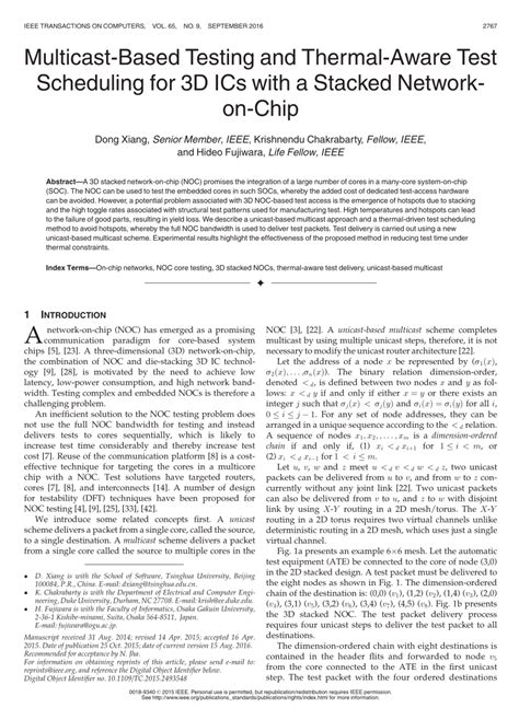 PDF Multicast Based Testing And Thermal Aware Test Scheduling For 3D