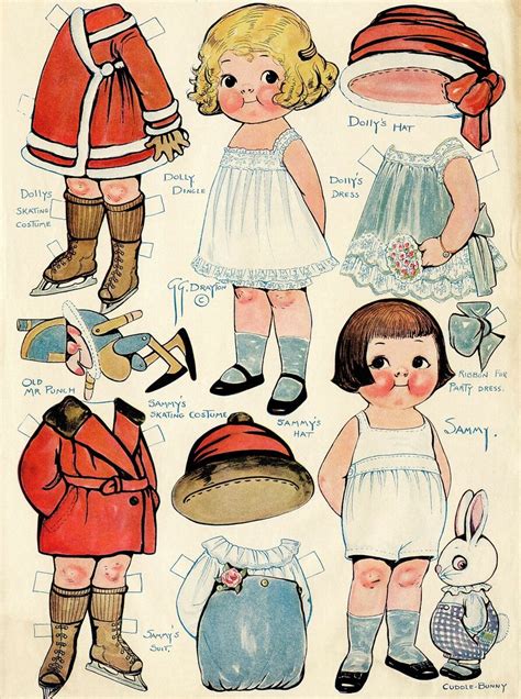 Vintage Paper Doll Fabric 4 Hundred Colour Paper Dolls Cutout Clothes