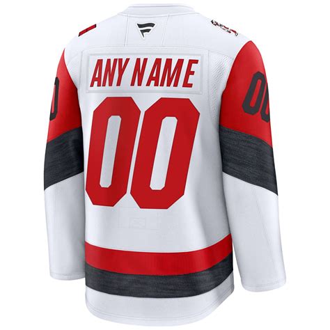 Custom Carolina Hurricanes White Away Jersey