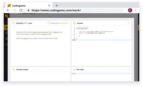 Product Tour Coding Tests Codingame For Work