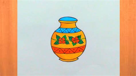 घड़ा का चित्र बनाने का आसान तरीका How To Draw Pot Easy Steps Matka Easy Drawing Pot