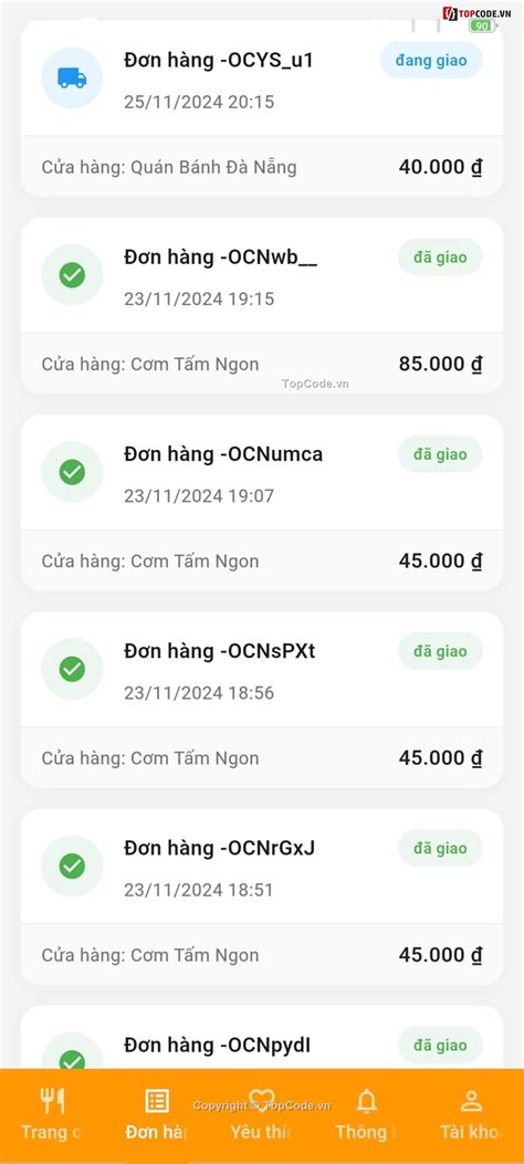 Flutter Firebase Mobile App đặt đồ ăn Nhanh Cơ Bản Food Delivery Basic Full Báo Cáo