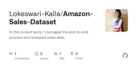 Github Lokeswari Kalla Amazon Sales Dataset In This Project Work I