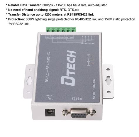 GetUSCart DTECH Bi Directional Active RS232 To RS485 RS422 Serial Converter With Surge