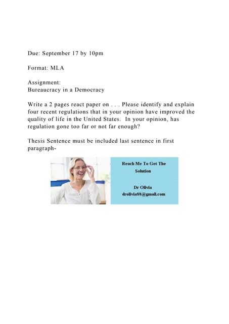 Due September 17 By 10pmformat Mlaassignment Bureaudocx