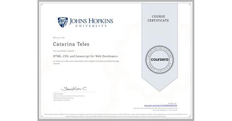 Html Css Javascript Coursera Johnshopkinsuniversity Yaakovchaikin Catarina Teles
