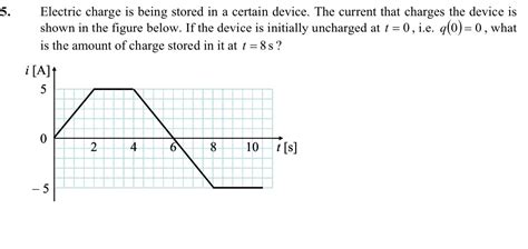 Solved Electric Charge Is Being Stored In A Certain Device Chegg Com