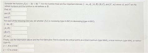 solved consider the function f x 3x 8x 1 ﻿for this