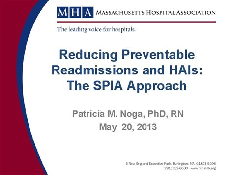 Reducing Preventable Readmissions And Hais The Spia Approach