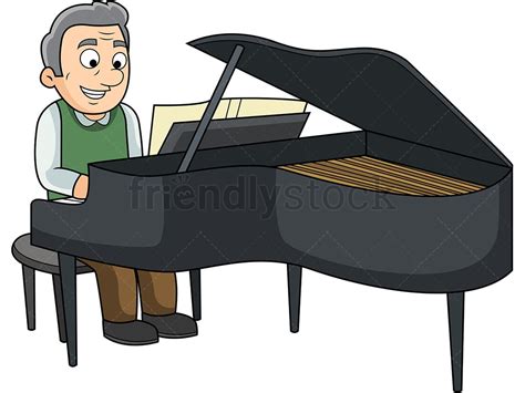 Guy Playing Piano Drawing