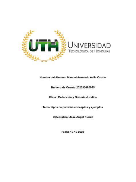 El Parrafo Y Sus Tipos Y Ejemplos Pdf Revolución Industrial Geografía